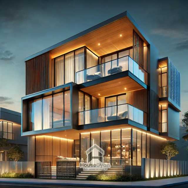 35x20 Second Floor 3D Front House Elevation Design